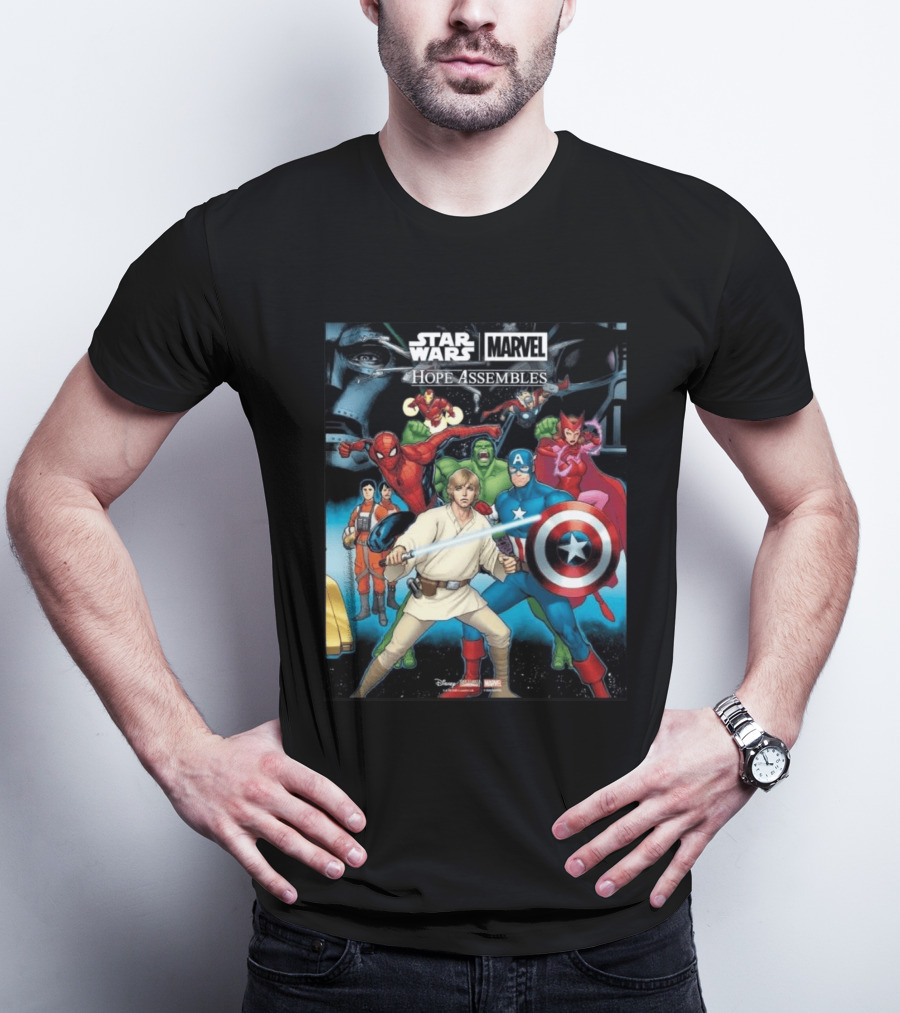 Star Wars Marvel Hope Assembles Crossover Featuring Iconic Heroes T-Shirt