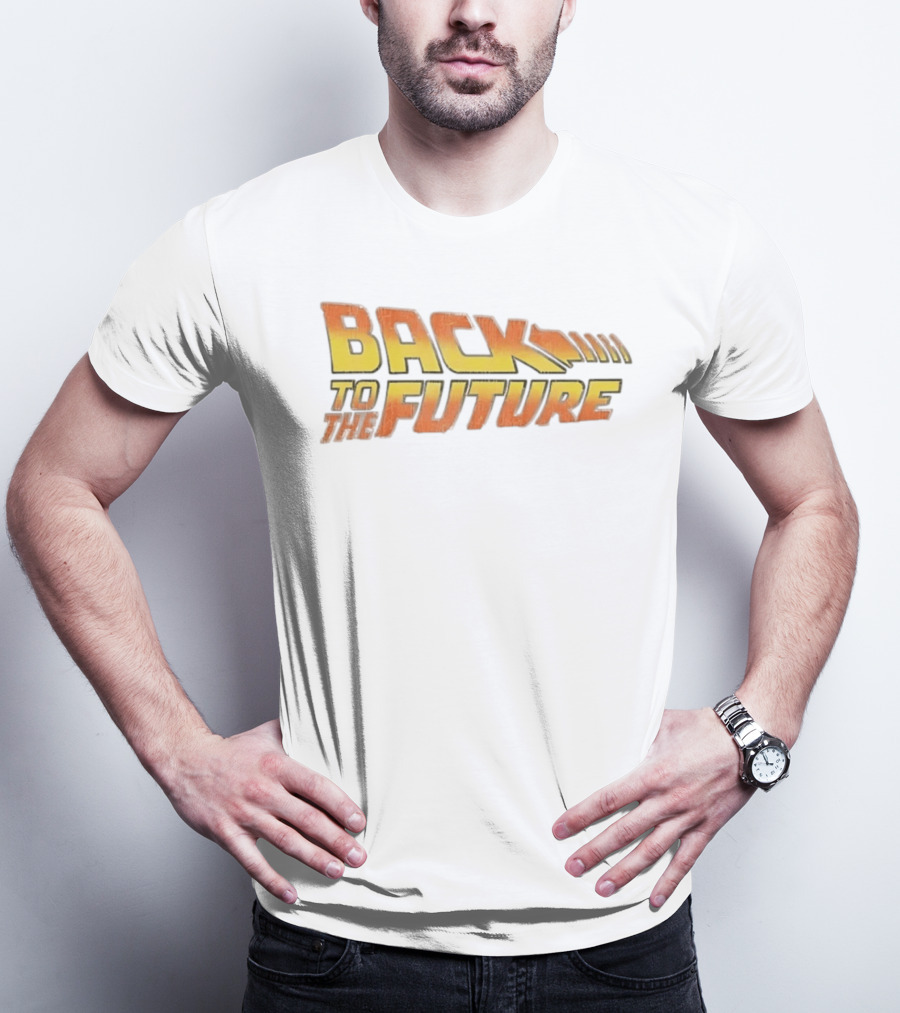 Back To The Future 80s Sci Fi Movie Retro Yellow Orange T-Shirt