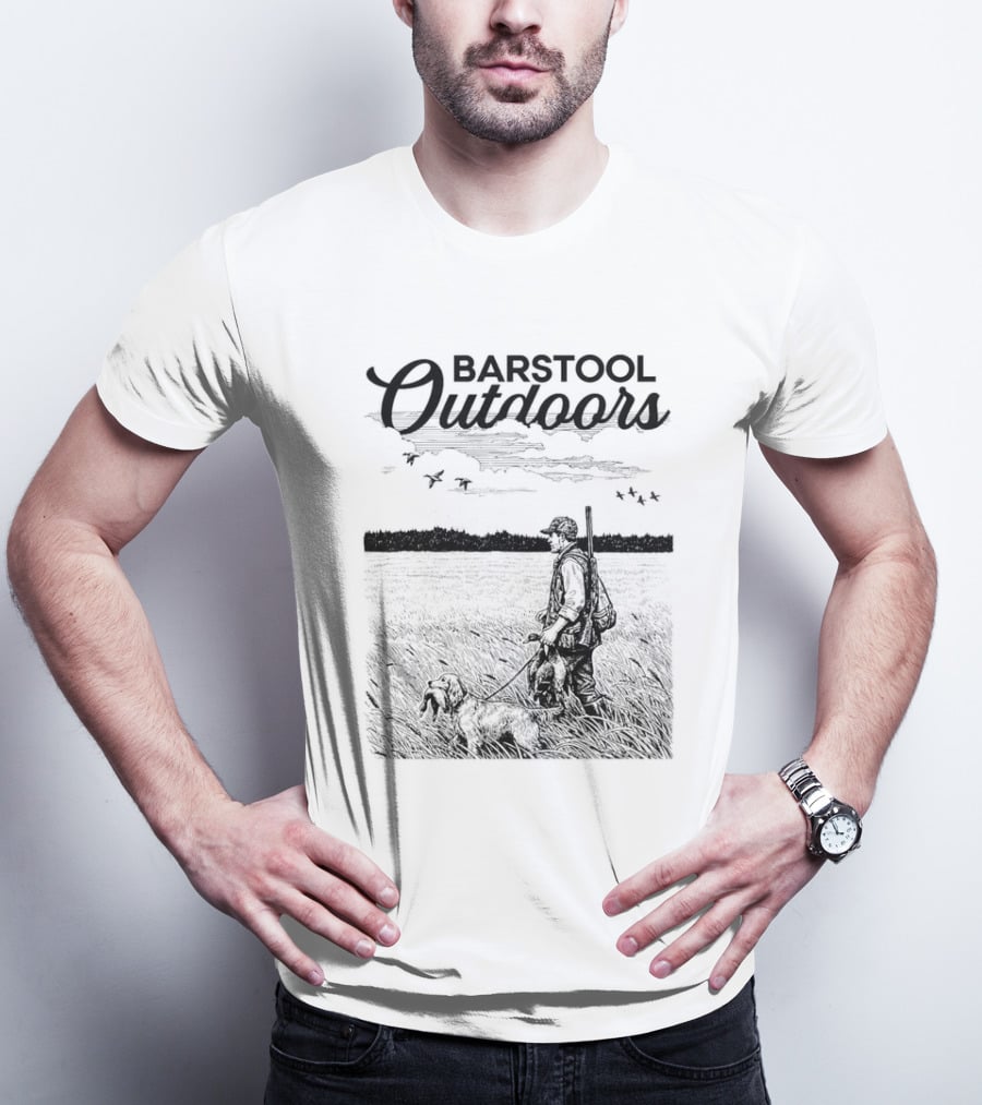 Barstool Outdoors Duck Hunt II Pocket Hunting Scenery T-Shirt