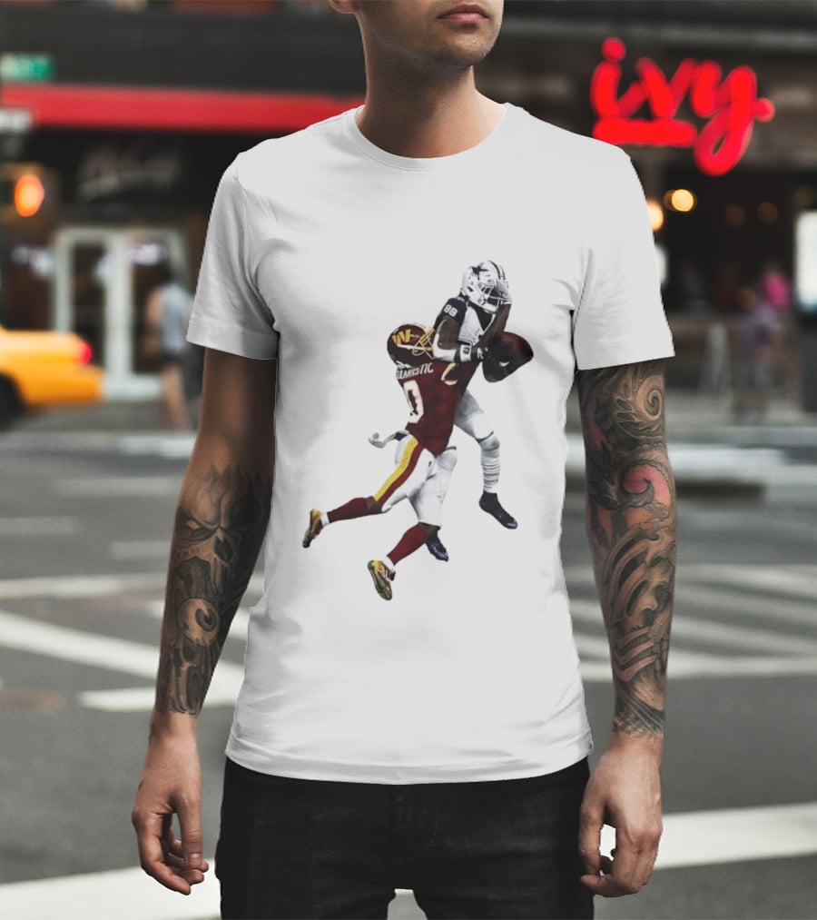 Benjamin St Juste Washington Commanders Defensive Play NFL Action T-Shirt
