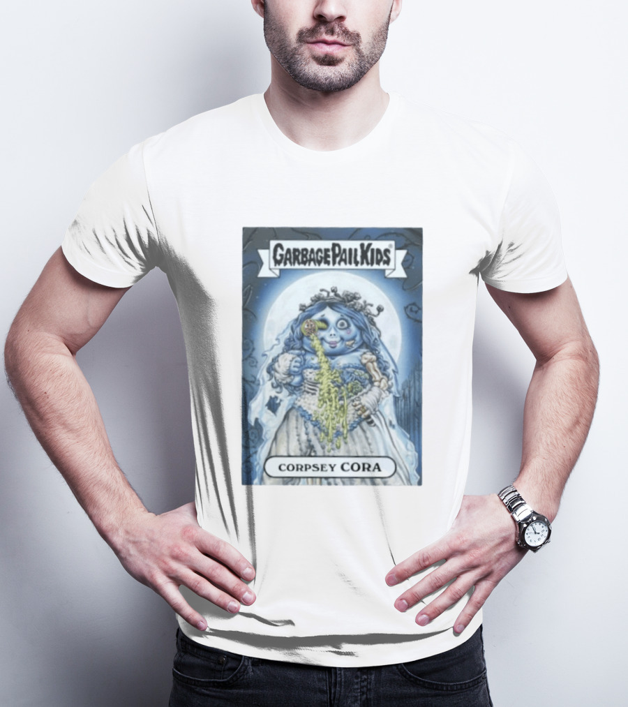 Garbage Pail Kids Corpsey Cora Trading Card Moonlight Scene T-Shirt