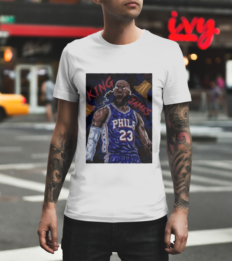 King James No 23 Phila Basketball Philadelphia 76ers T-Shirt