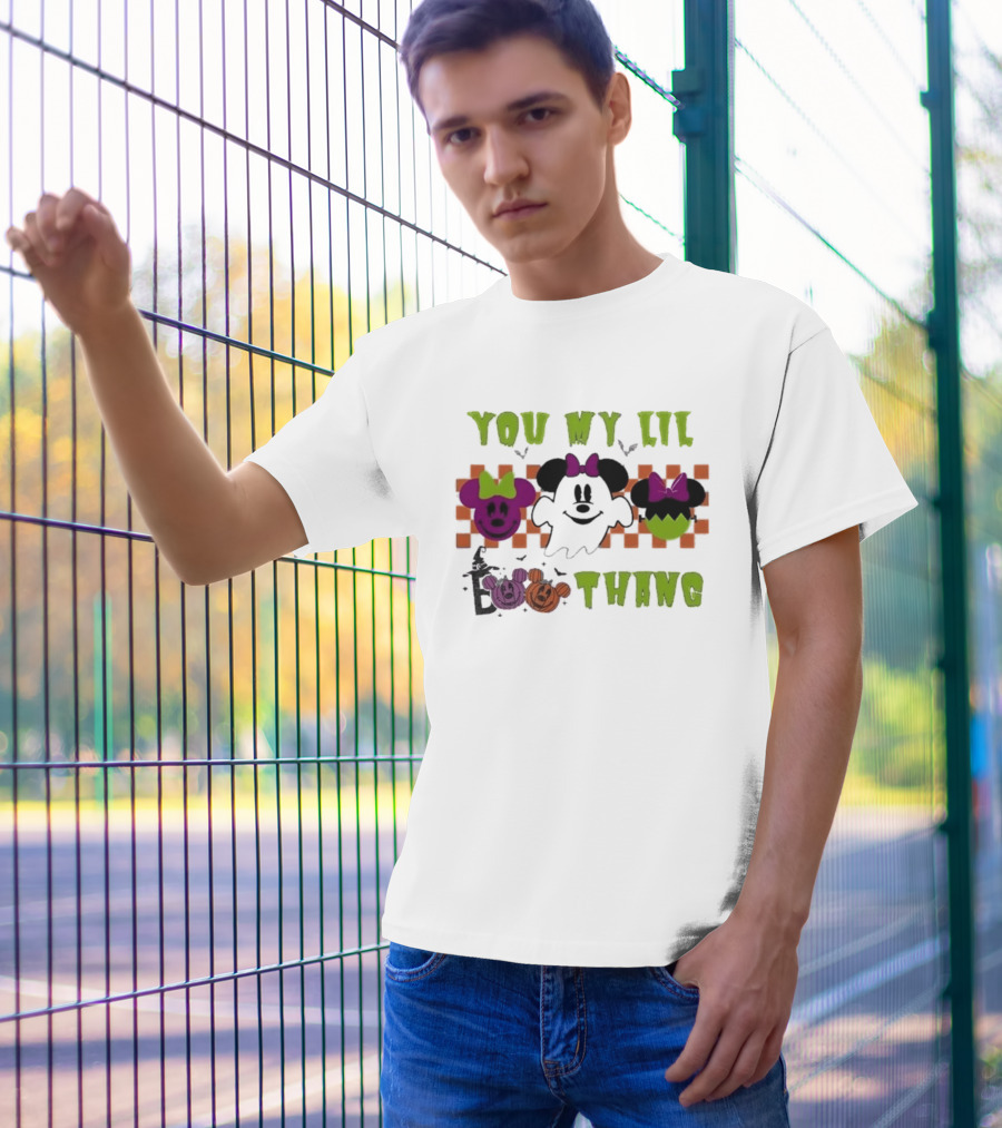 You My Lil Boo Thang Halloween Minnie Mouse Ghost Pumpkins T-Shirt