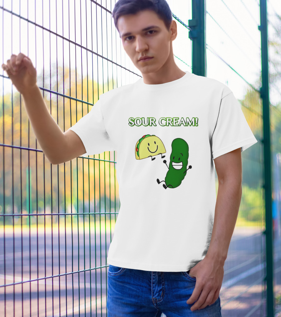 Sour Cream Pickle And Taco Happy Characters T-Shirt