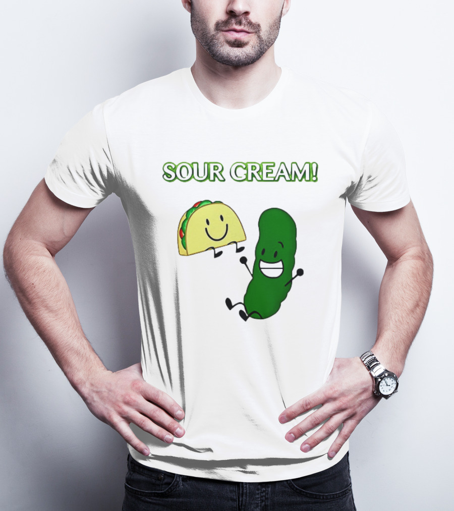 Sour Cream Pickle And Taco Happy Characters T-Shirt
