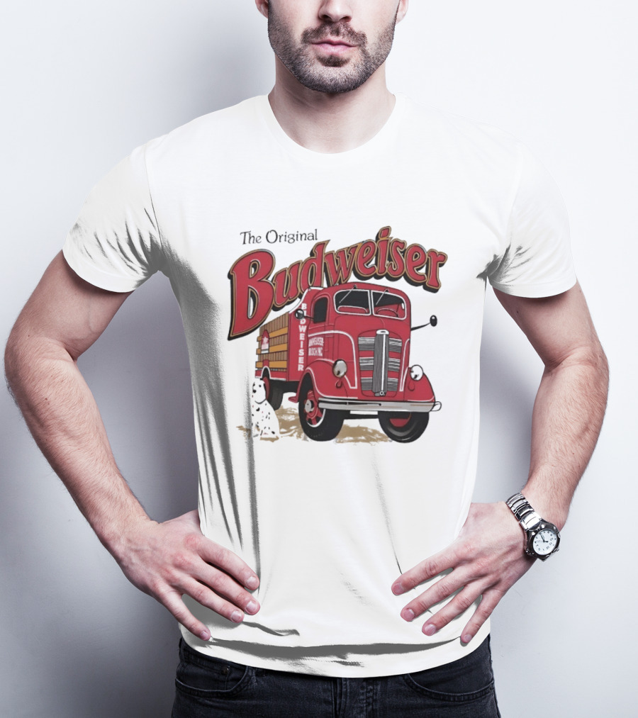 The Original Budweiser Truck With Dalmatian Iconic Beer Brand T-Shirt