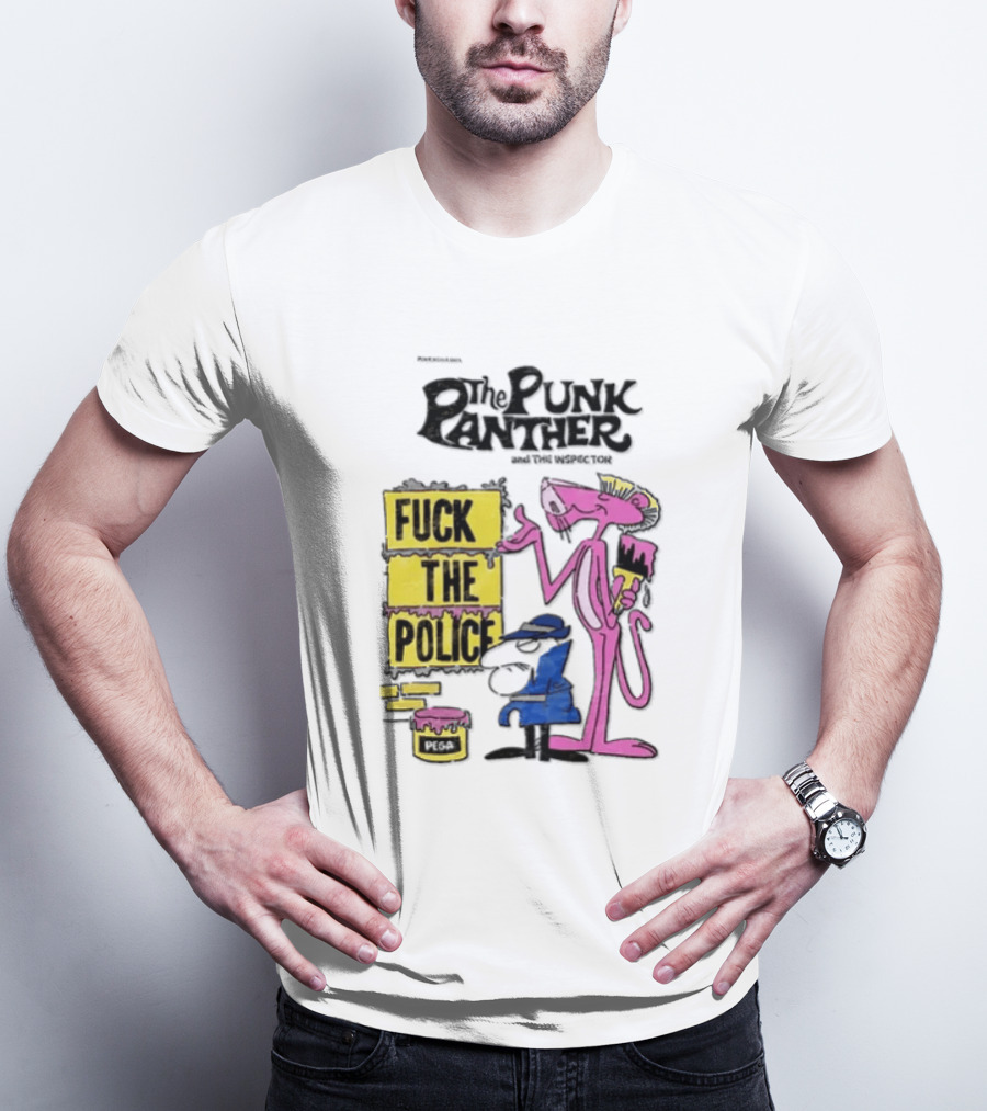 The Punk Panther Fuck The Police Inspector Punk Never Dies T-Shirt