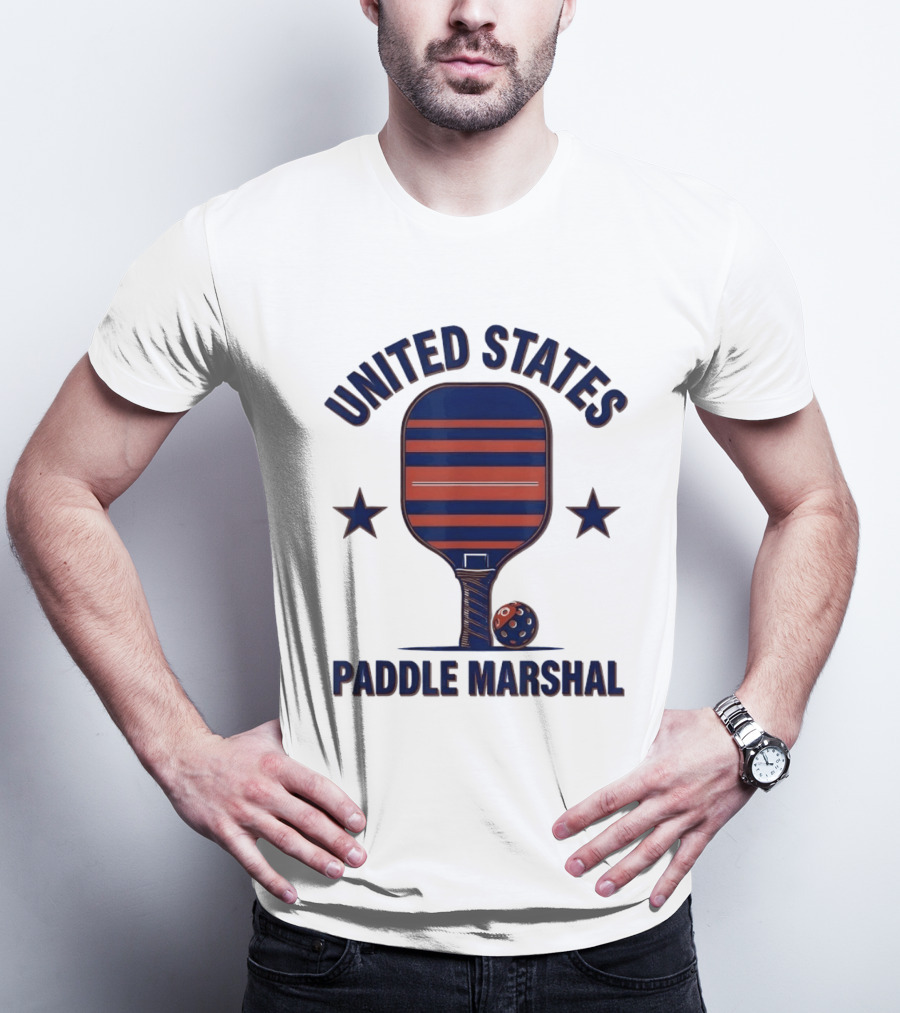 United States Paddle Marshal Pickleball Patriotic Paddle T-Shirt