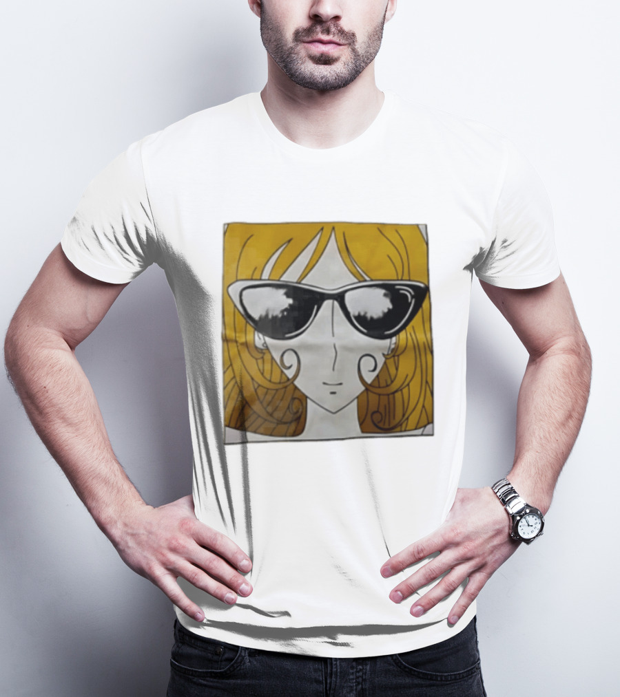 Anime Girl Yellow Hair Sunglasses Retro Chic T-Shirt