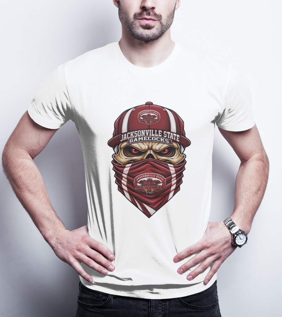 Jacksonville State Gamecocks Skull Bandana Hat T-Shirt