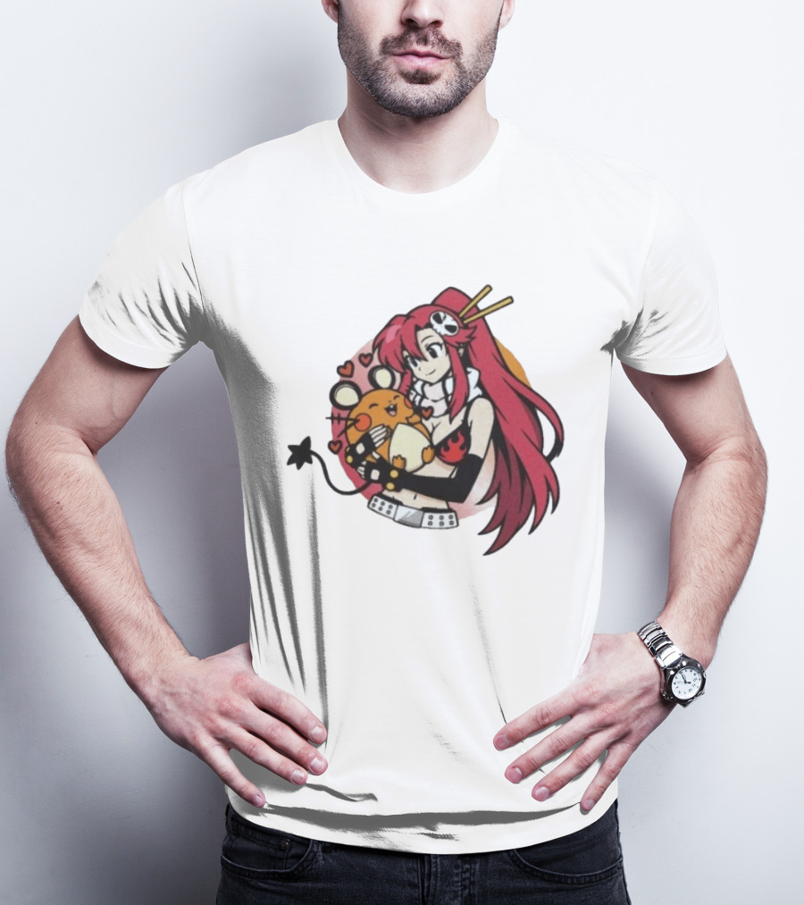 Yoko Littner With Dedenne Inspired Character Art Gurren Lagann T-Shirt