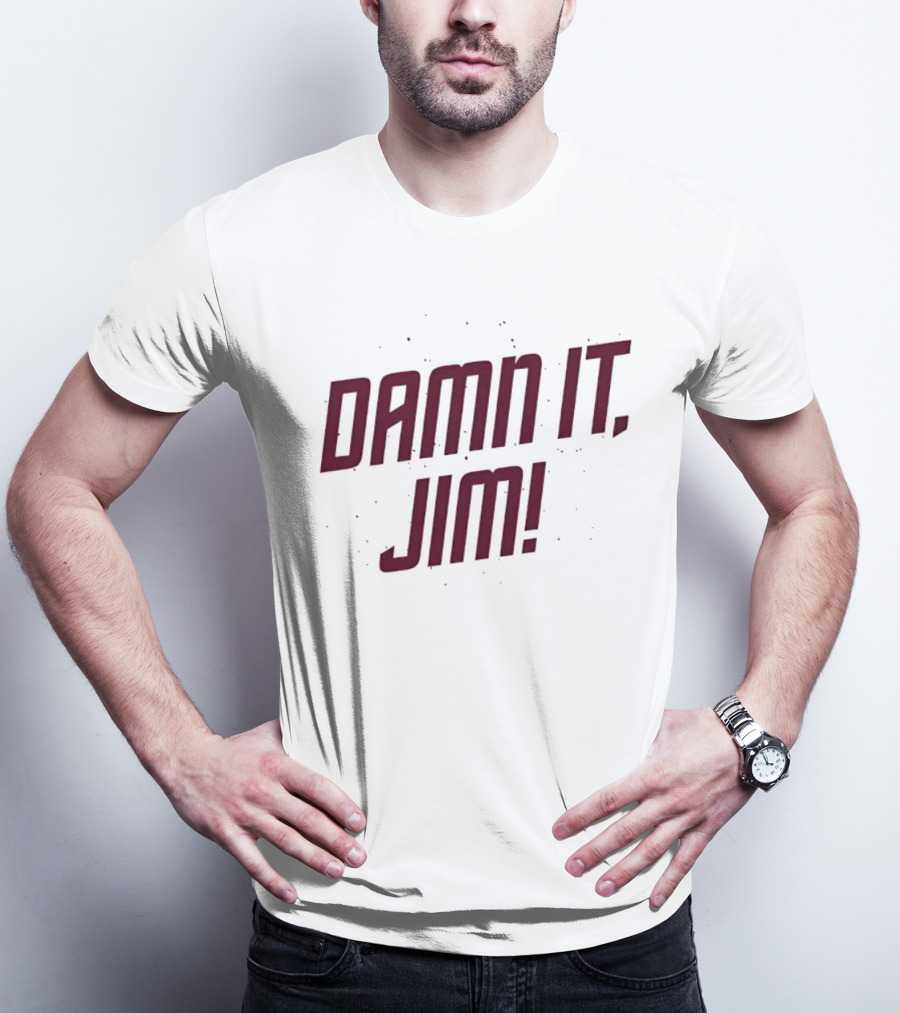 Damn It Jim Bones McCoy Captain Kirk Sci Fi Star Trek Quote Red T-Shirt