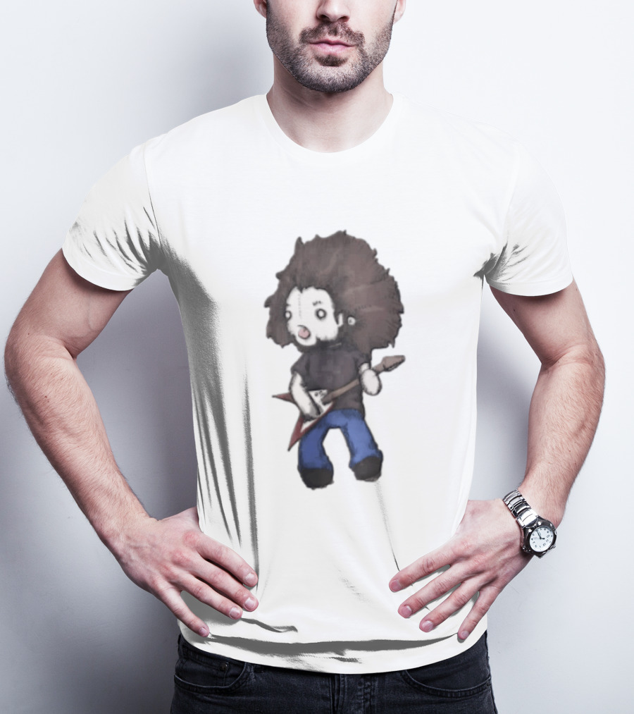Dimebag Darrell Cartoon Character Flying V Guitar Player T-Shirt