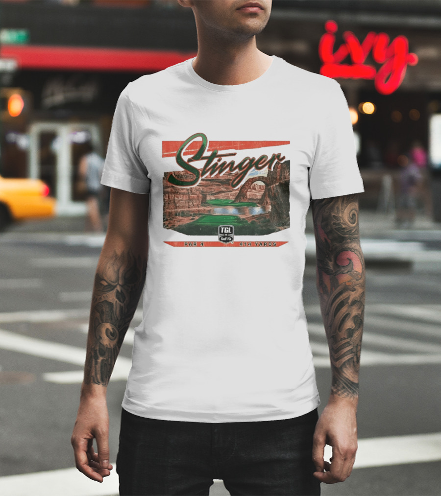 Stinger TGL SoFi Par 4 414 Yards Golf Course Canyon Scene T-Shirt