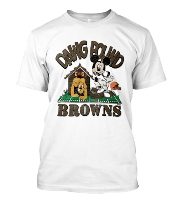 Mickey Mouse Pluto Dawg Pound Cleveland Browns T-Shirt