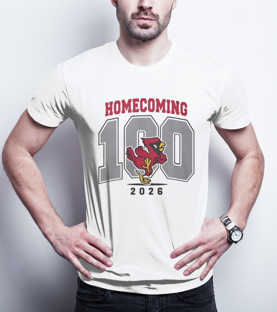 Homecoming 100 Cardinal 2026 School Spirit Red Bird T-Shirt