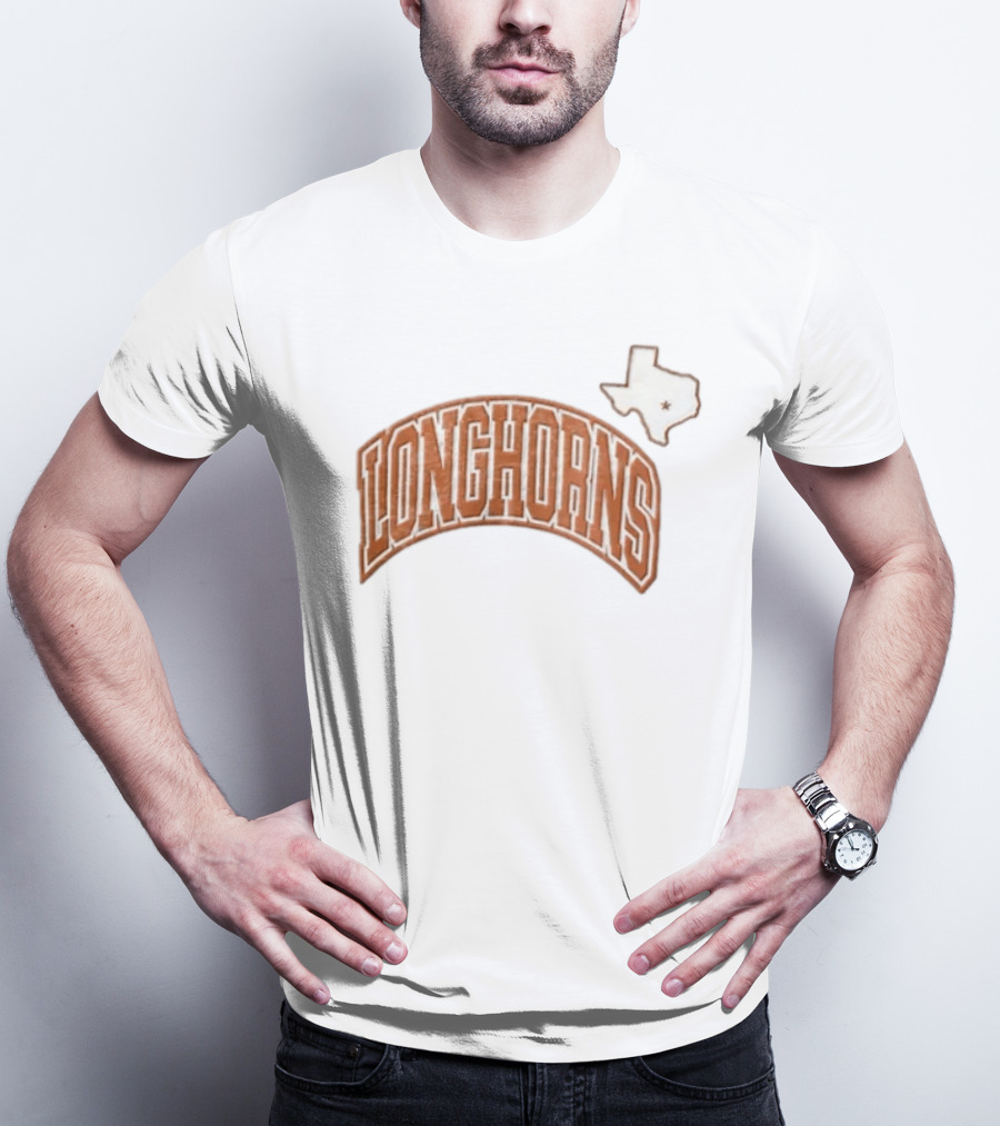 Texas Longhorns NCAA College Sports Longhorns State Map T-Shirt