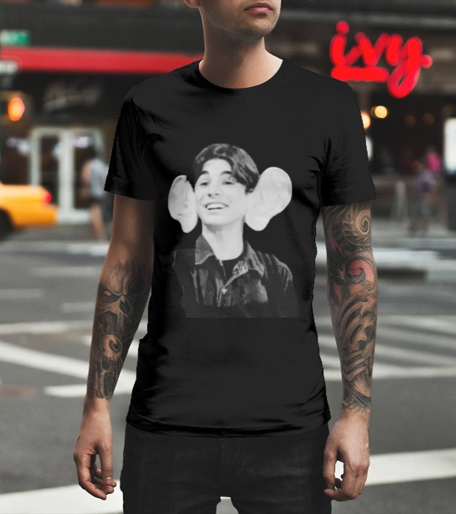 Ear Boy Halftone Surreal Black And White T-Shirt
