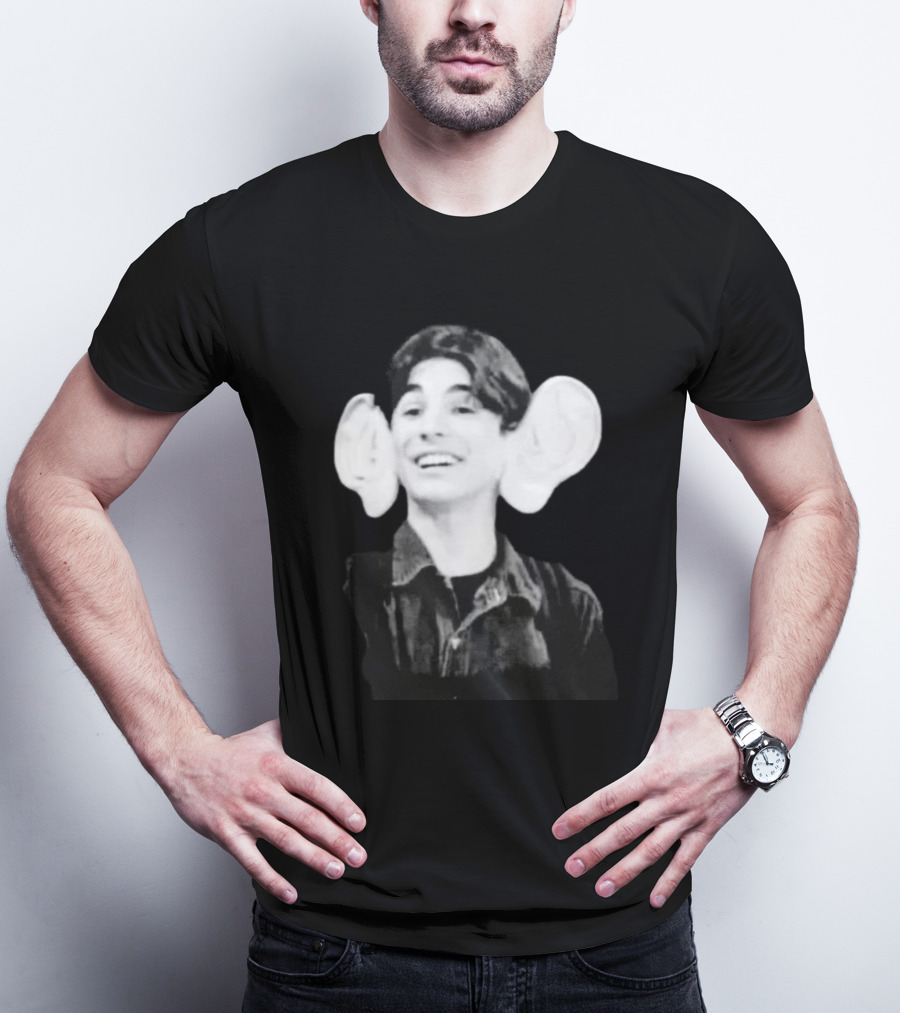 Ear Boy Halftone Surreal Black And White T-Shirt