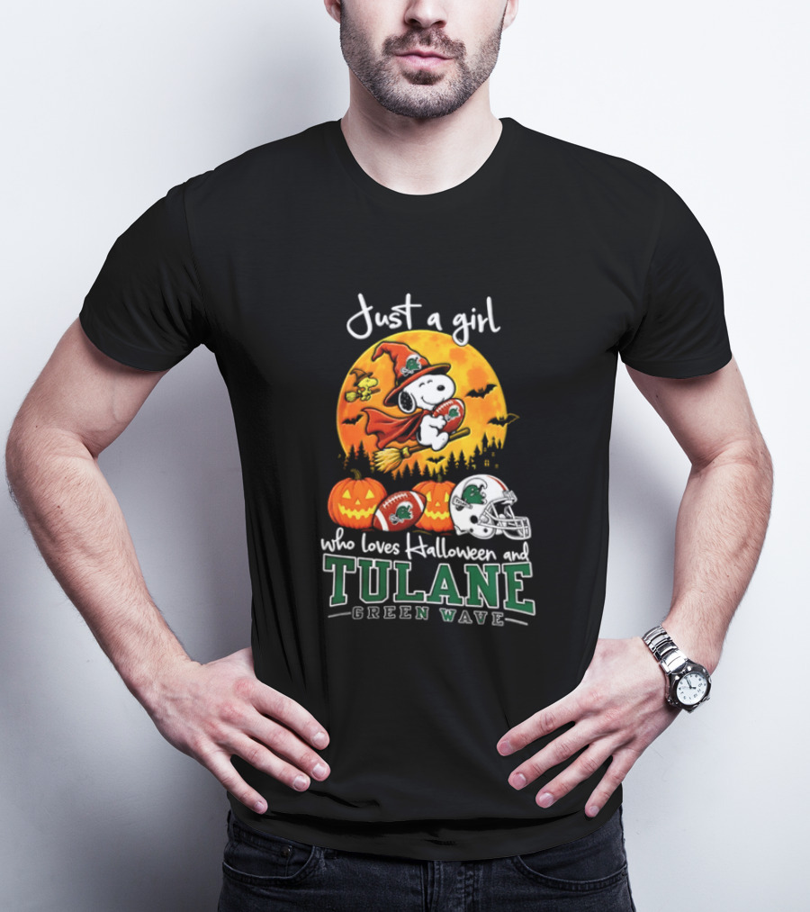 Snoopy Woodstock Halloween Tulane Green Wave 2026 Fan Passion T-Shirt