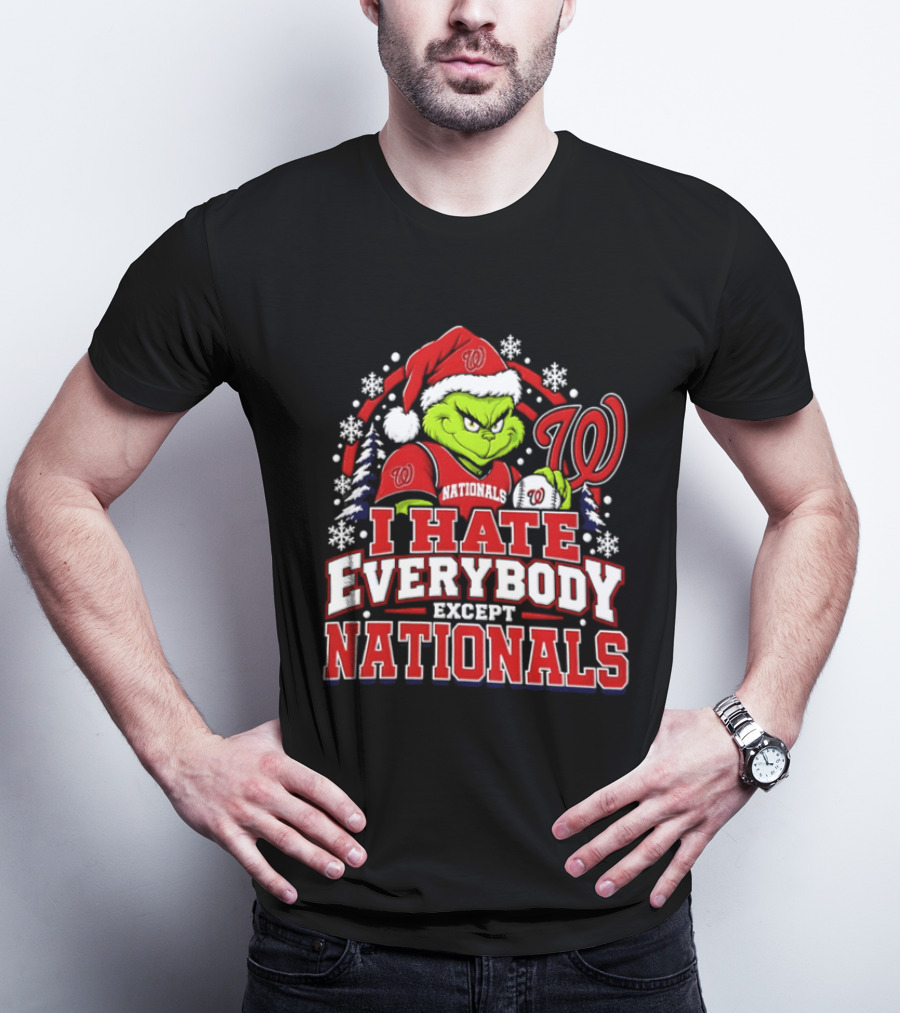 Washington Nationals Grinch I Hate Everybody Except Nationals 2026 T-Shirt