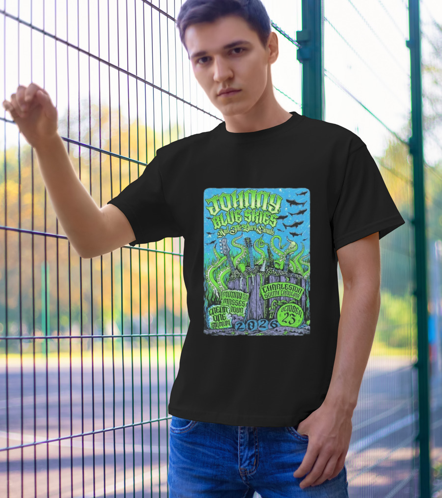 Johnny Blue Skies And The Dark Clouds Mutiny For The Masses Tour Credit One Stadium Charleston October 25 2026 T-Shirt