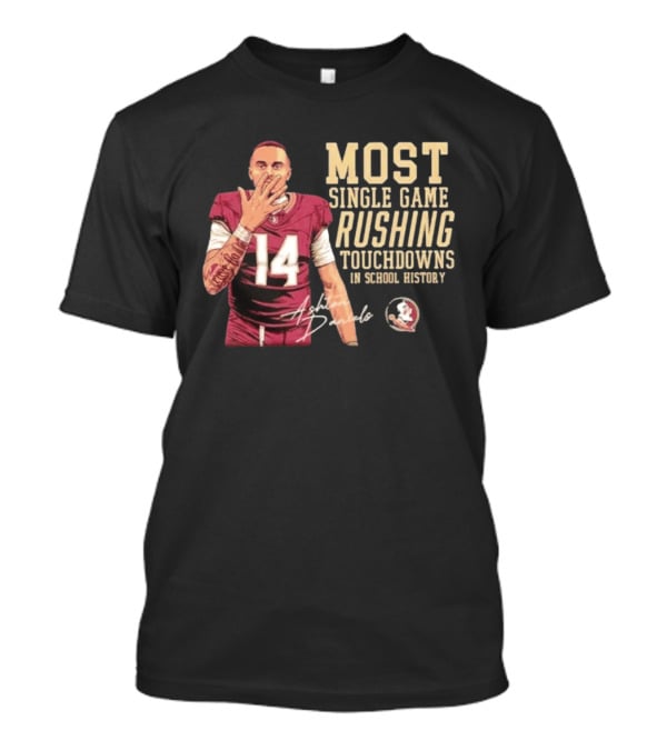 Ashton Daniels No 14 Most Single Game Rushing Touchdowns School History T-Shirt
