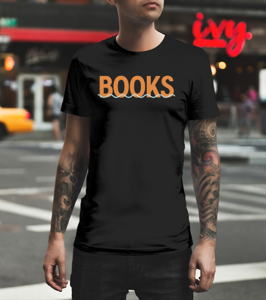Books Reading Literature Bookworm Library Ocean Wave T-Shirt