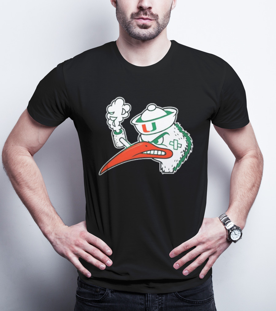 Miami Hurricanes Sebastian The Ibis Smoking Pipe T-Shirt
