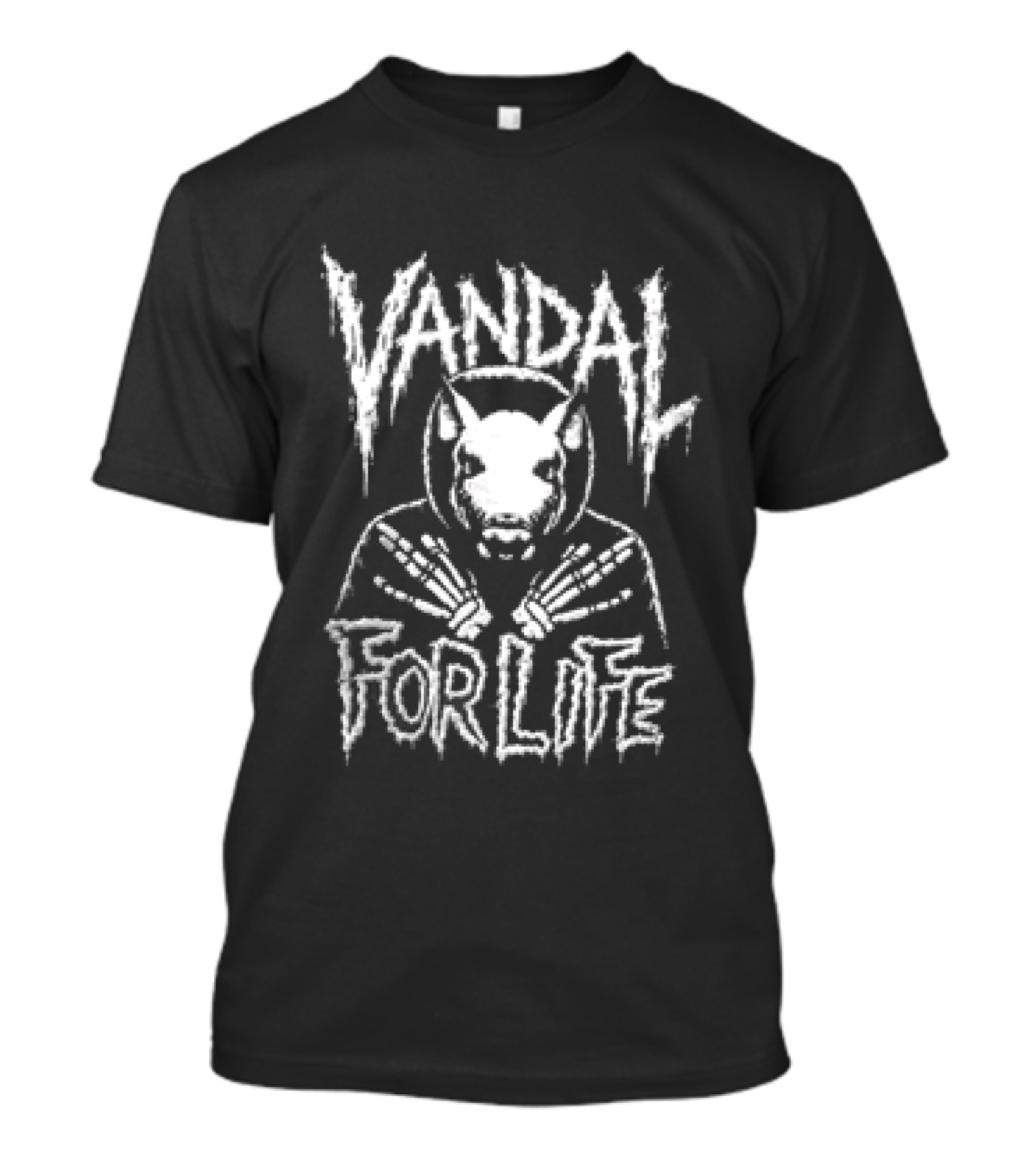 Vandal For Life Pig Skeleton Hooded T-Shirt
