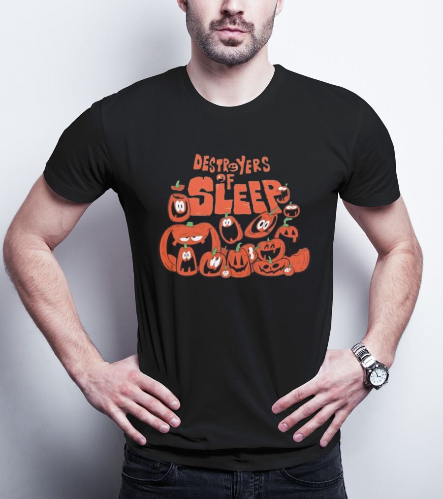 Destroyers Of Sleep Pumpkins Halloween Spooky Faces T-Shirt