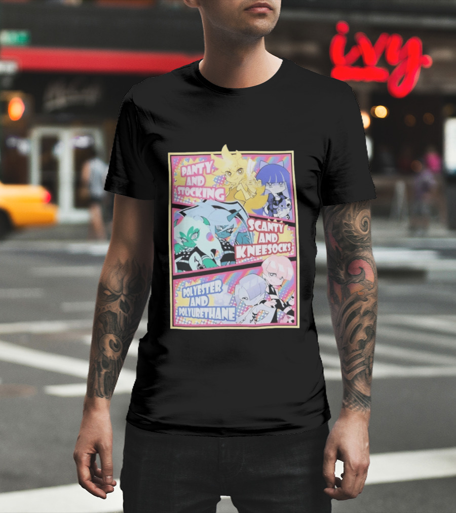 Panty And Stocking With Scanty And Kneesocks Polyester And Polyurethane T-Shirt