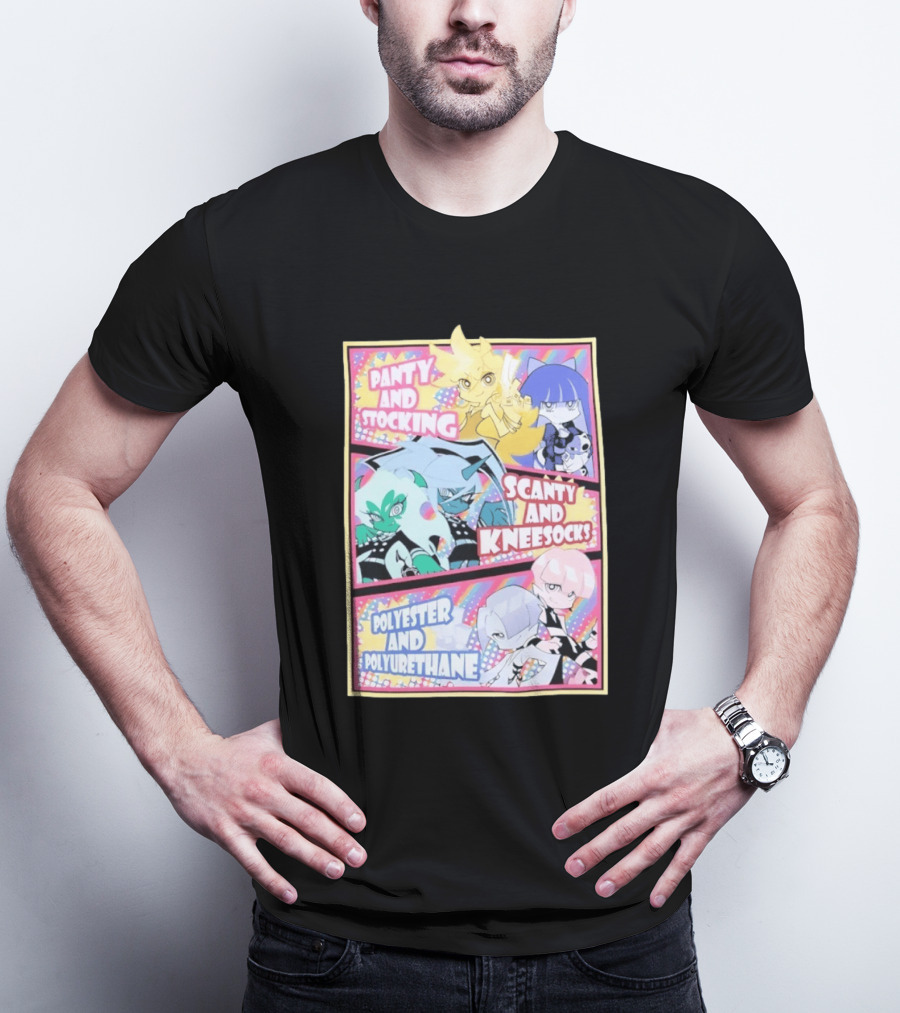 Panty And Stocking With Scanty And Kneesocks Polyester And Polyurethane T-Shirt