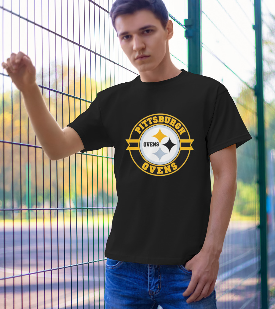 Pittsburgh Ovens Circle Emblem Black Gold Stars T-Shirt