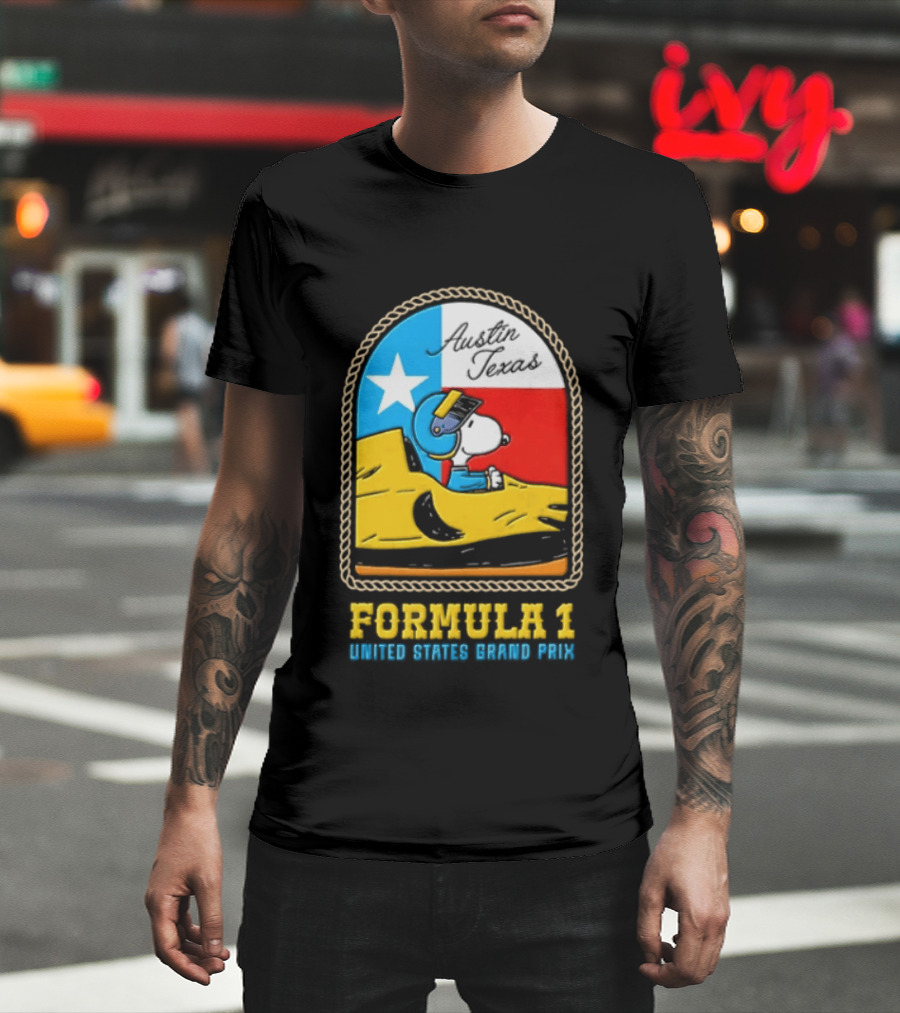 Formula 1 Snoopy United States Grand Prix Austin Texas T-Shirt