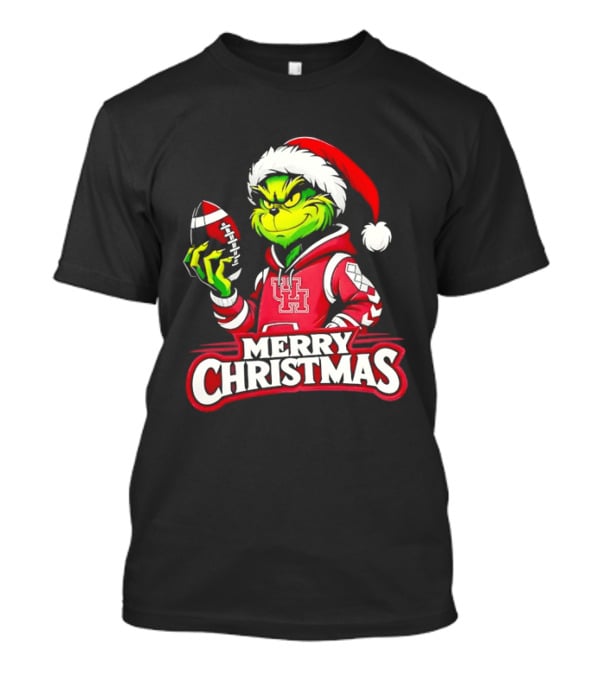 Grinch Santa Houston Cougars Merry Christmas Football 2026 T-Shirt