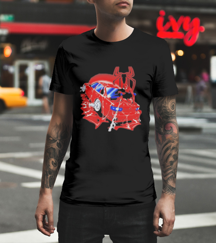 Spider Car Red Spider Man Bootleg Marvel Web T-Shirt