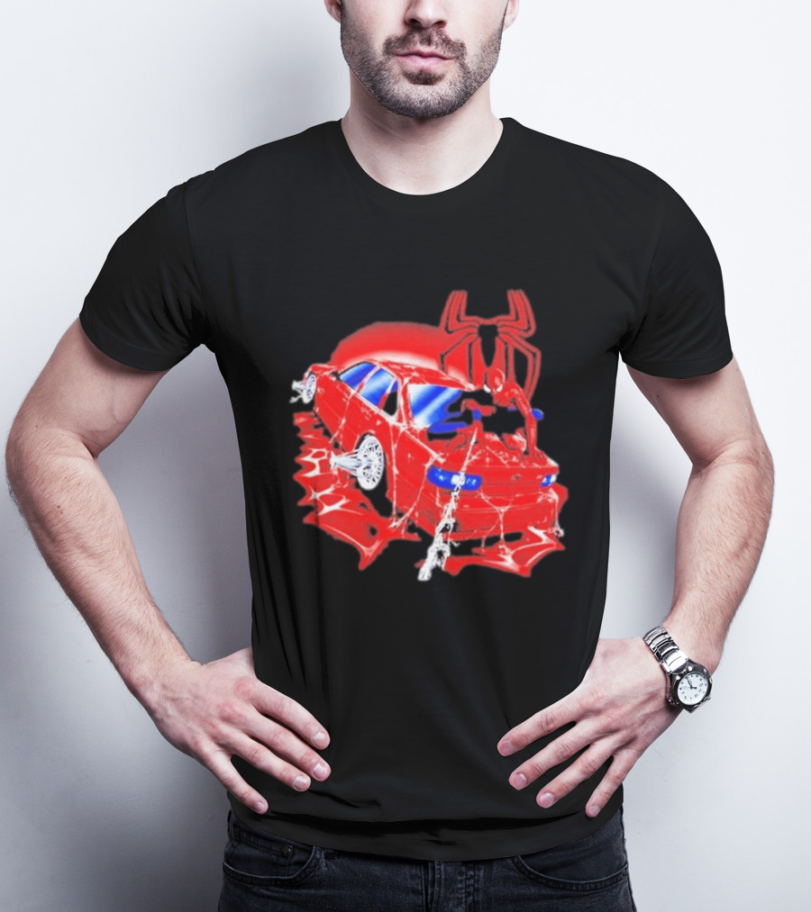 Spider Car Red Spider Man Bootleg Marvel Web T-Shirt