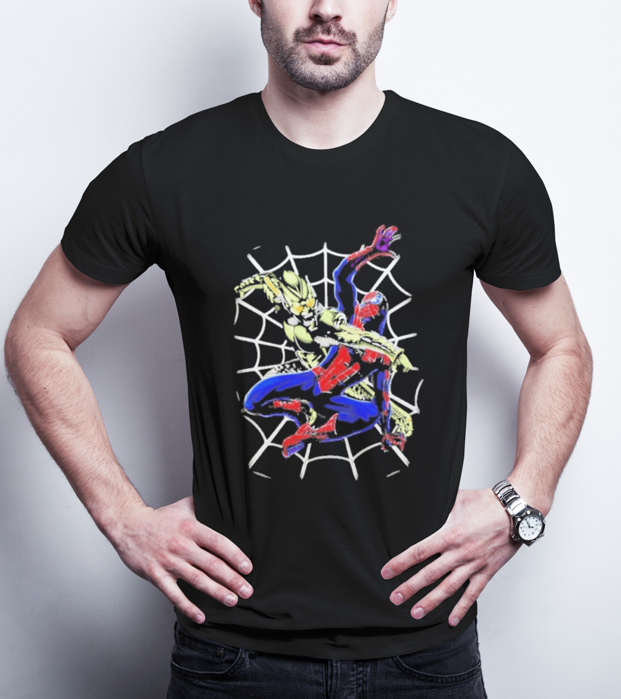 Spider Man Vs Green Goblin Battle On Web Marvel Encounter T-Shirt