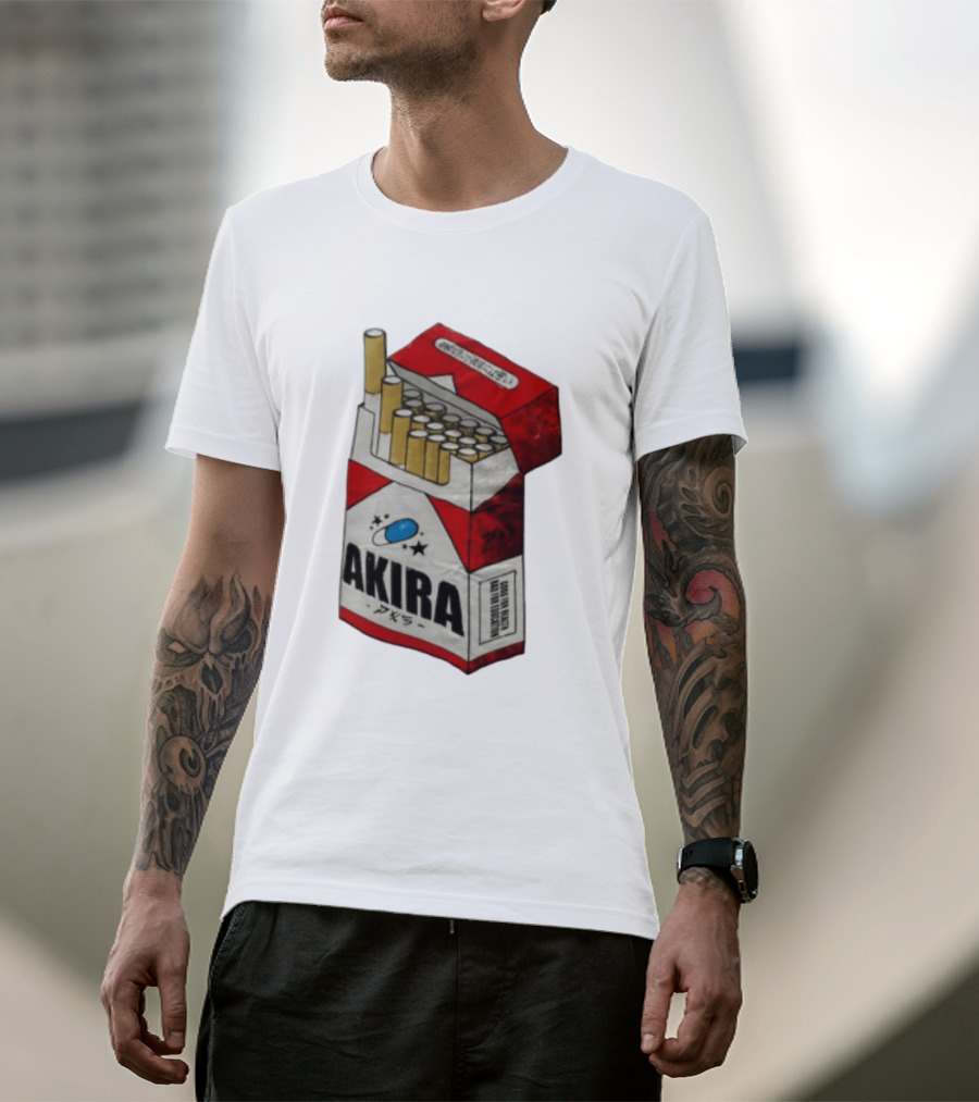 Akira Good For Health Bad For Education Cigarette Pack Capsule T-Shirt