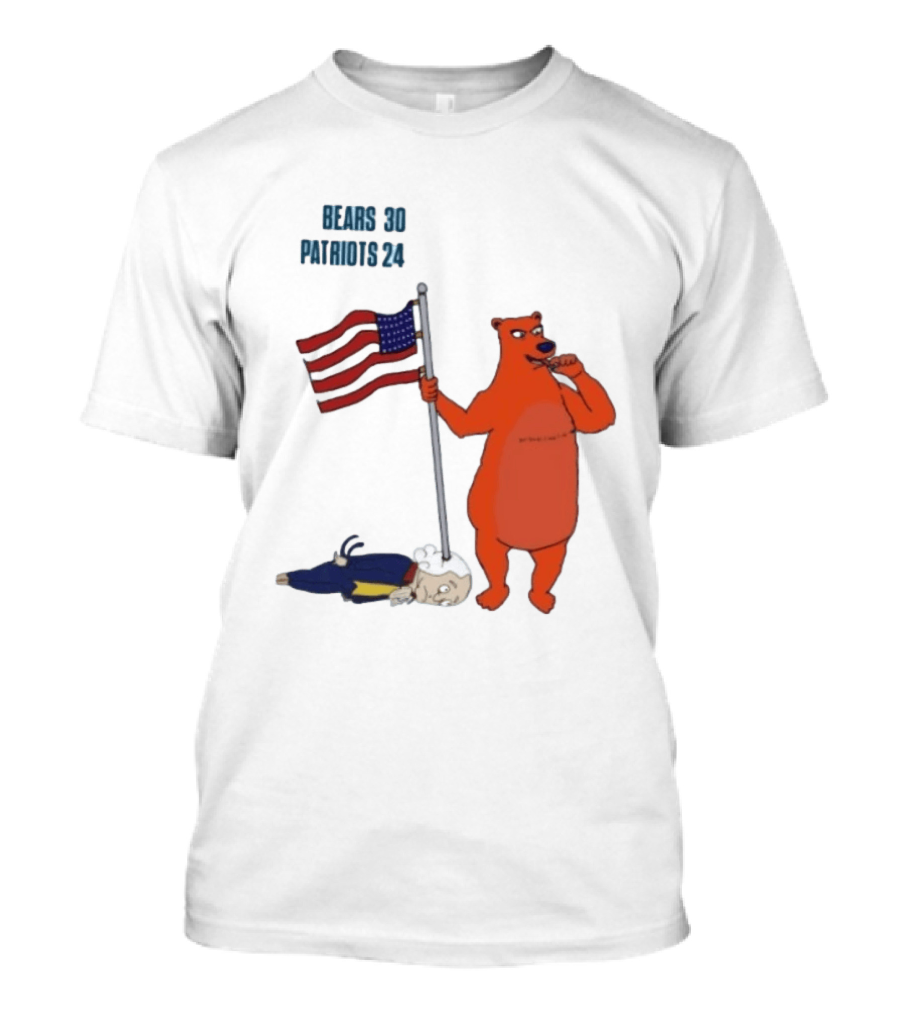 Bears 30 Patriots 24 Flag Victory T-Shirt