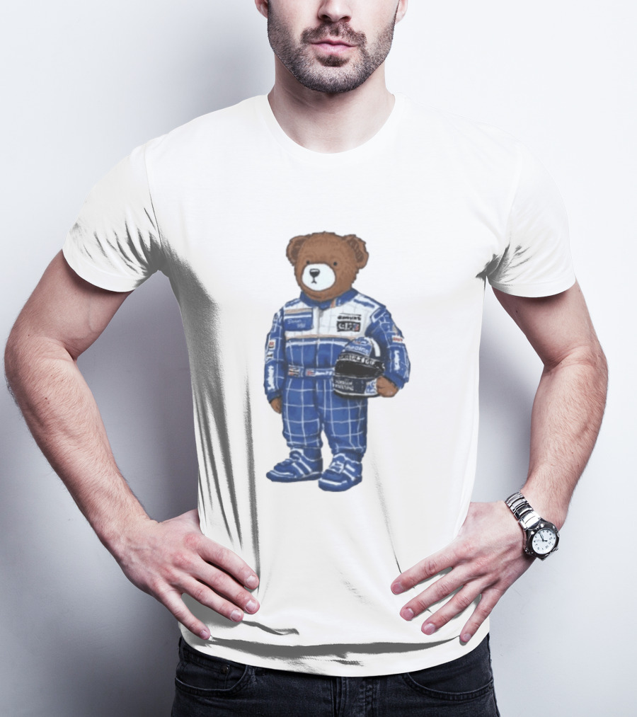Damon Hill Williams Racing Renault Elf Polo Bear Racing Suit With Helmet T-Shirt