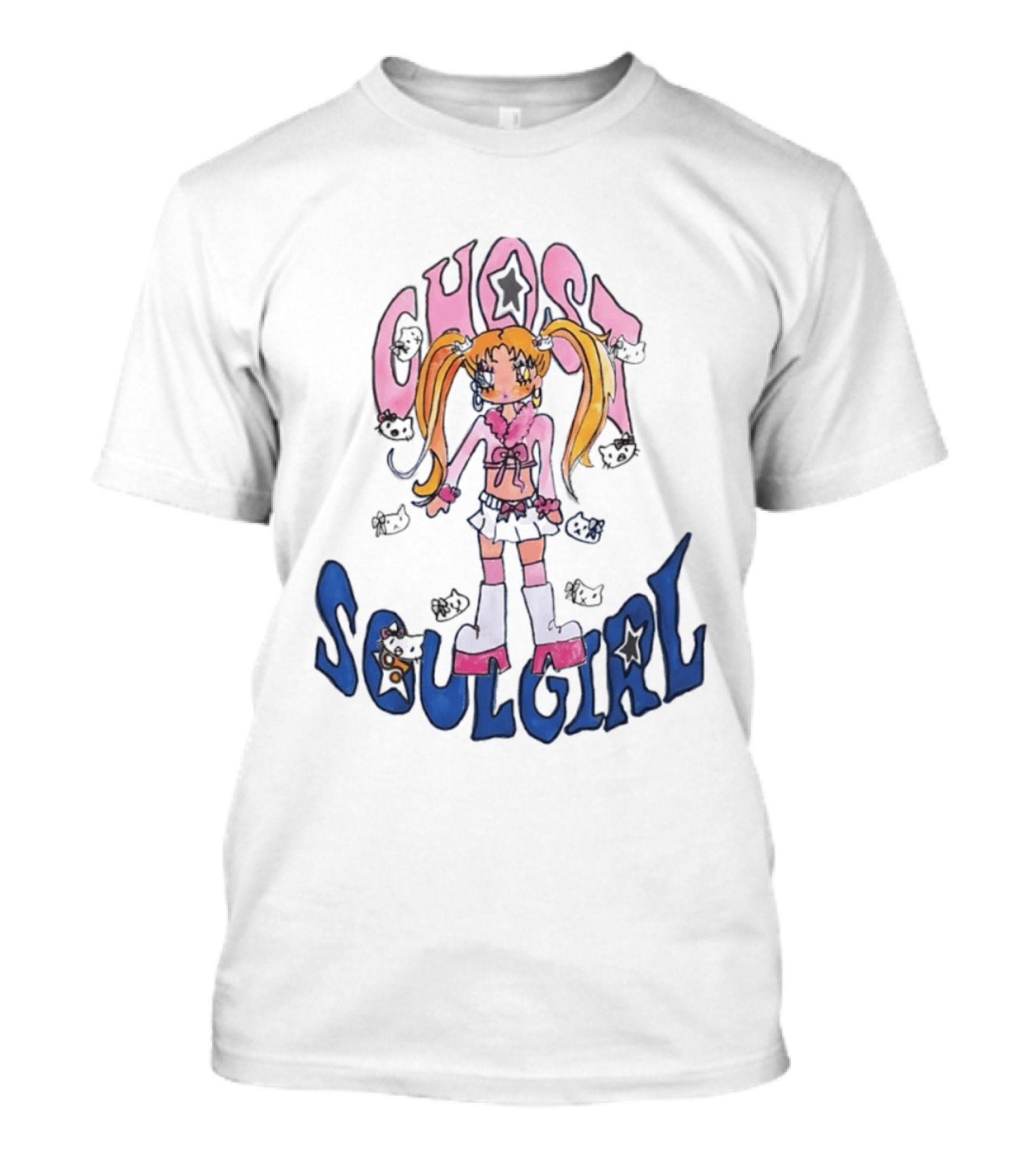 Ghost Soulgirl Anime Star Aesthetic Kawaii Girl T-Shirt