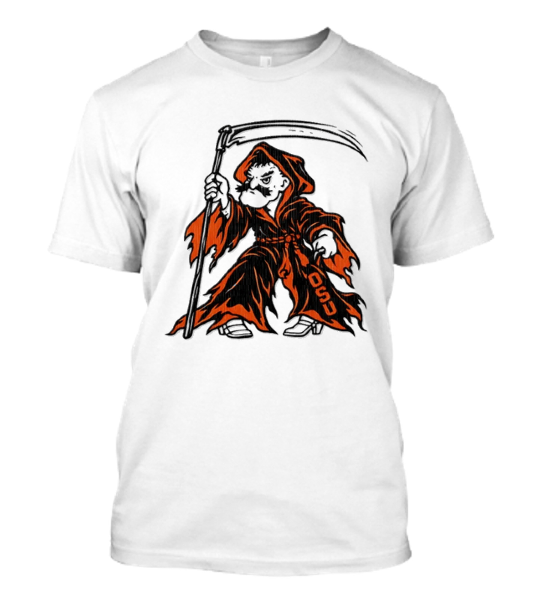 OSU Oklahoma State 2026 Halloween Grim Reaper Scythe Cowboy T-Shirt