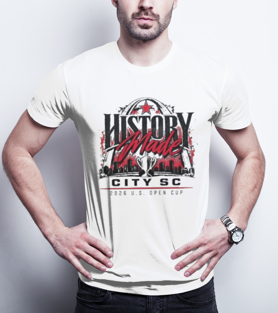 History Made City SC 2026 U.S. Open Cup Arch Star Skyline T-Shirt