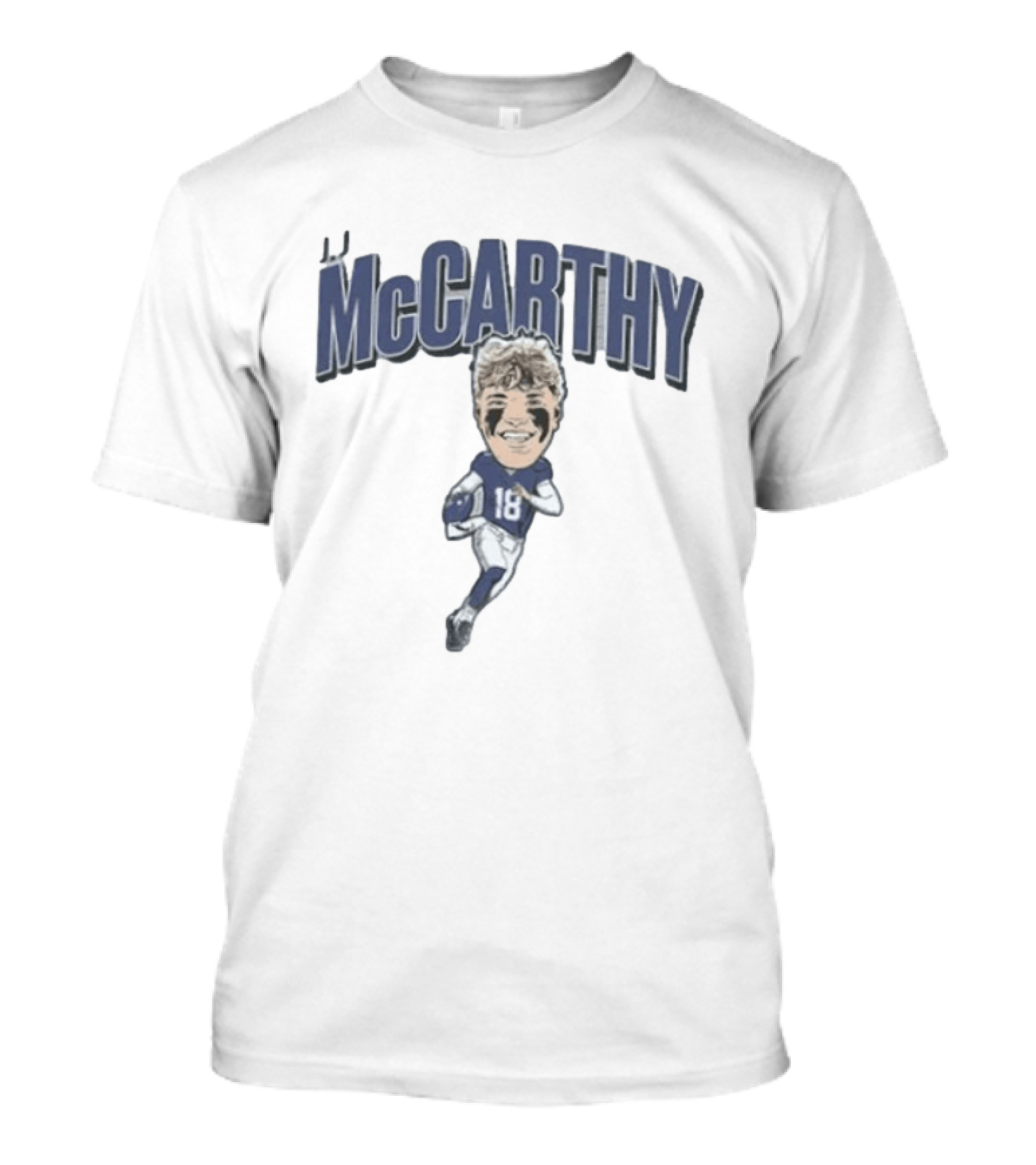JJ McCarthy 18 Caricature Michigan Wolverines T-Shirt