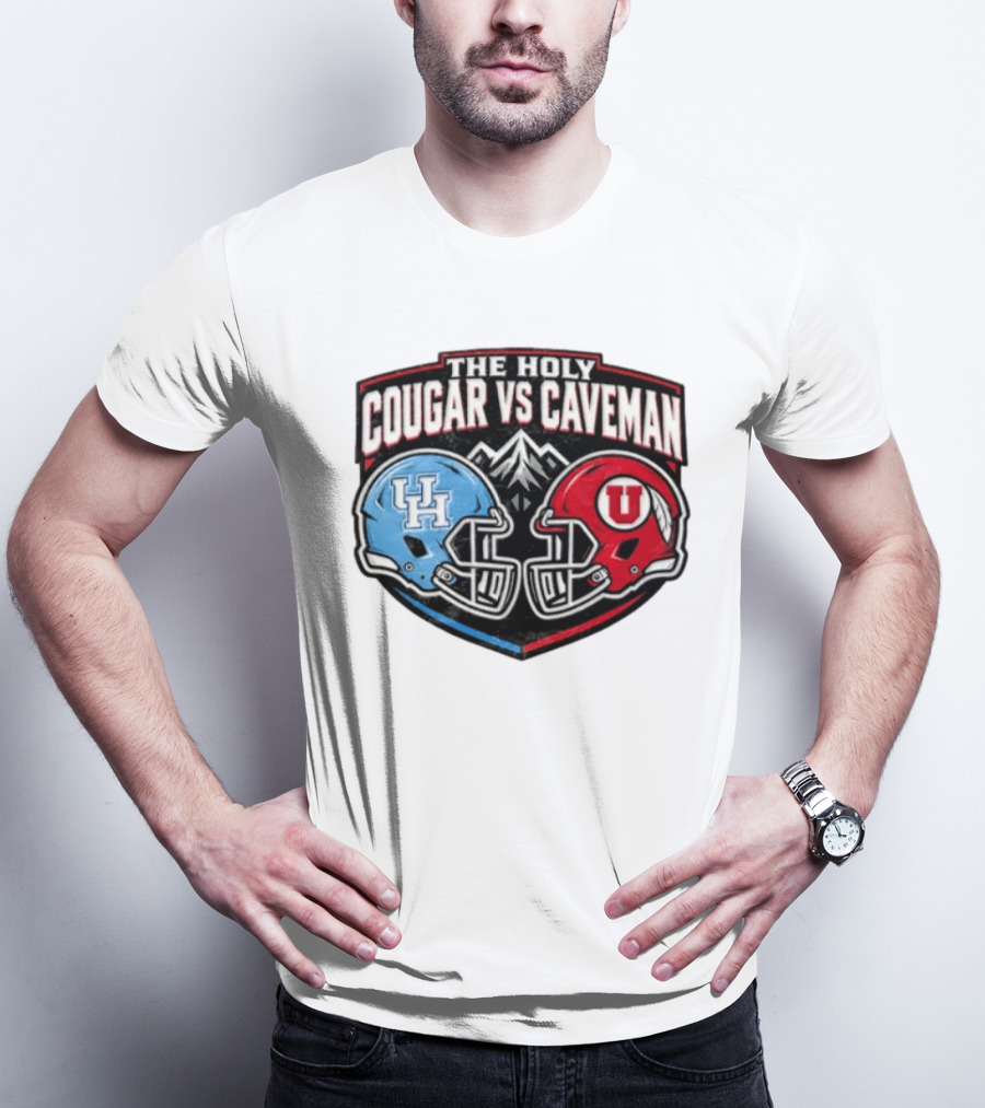 The Holy Cougar Vs Caveman UH Vs U Football Faceoff T-Shirt