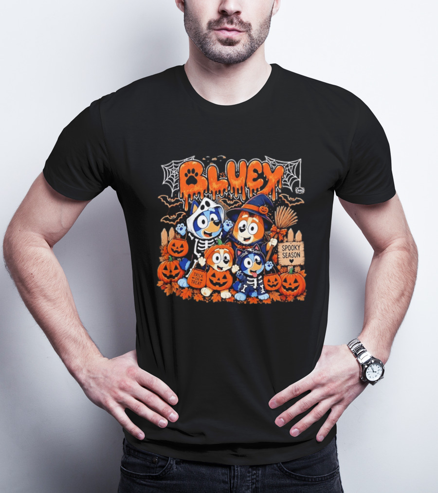 Bluey Halloween With Friends Trick Or Treat Spooky Season T-Shirt