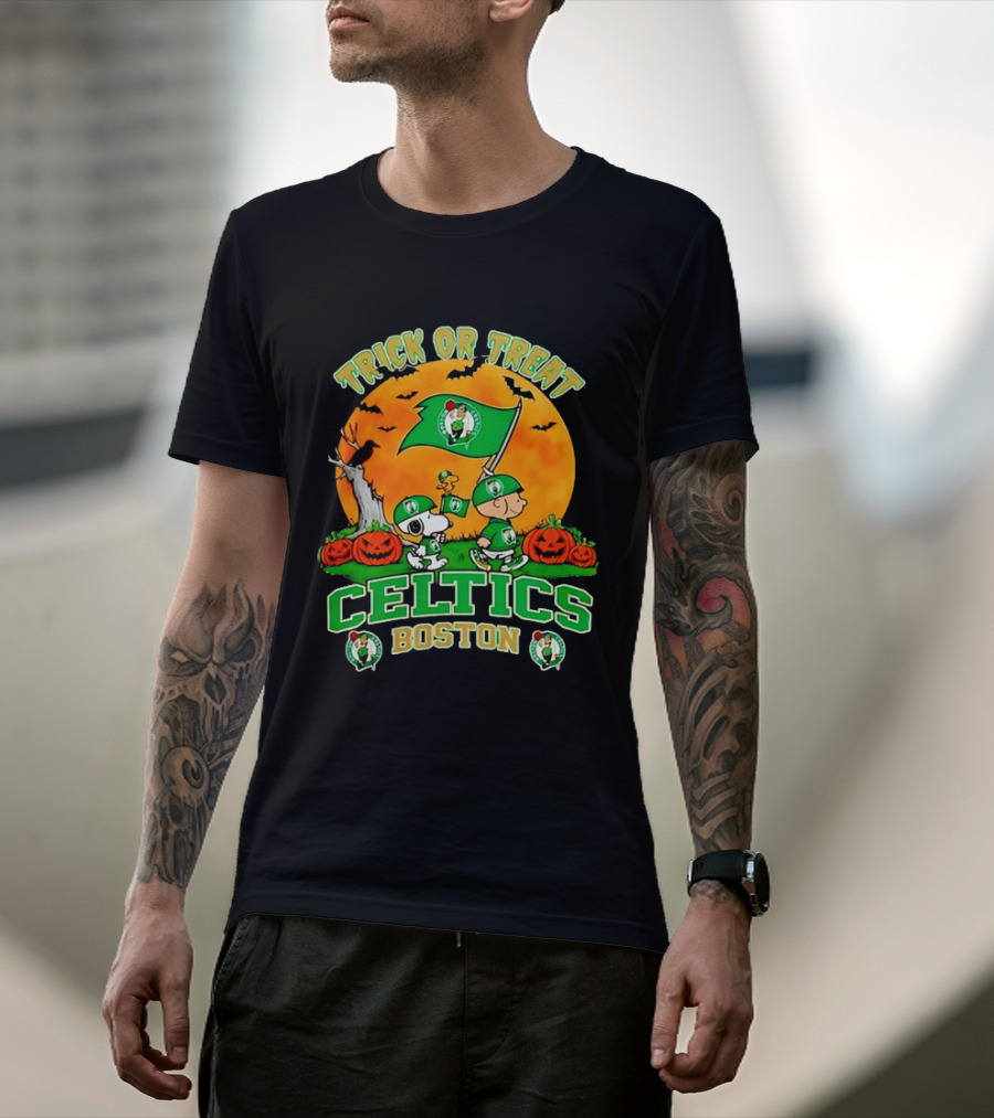 Boston Celtics Peanuts Trick Or Treat Halloween T-Shirt