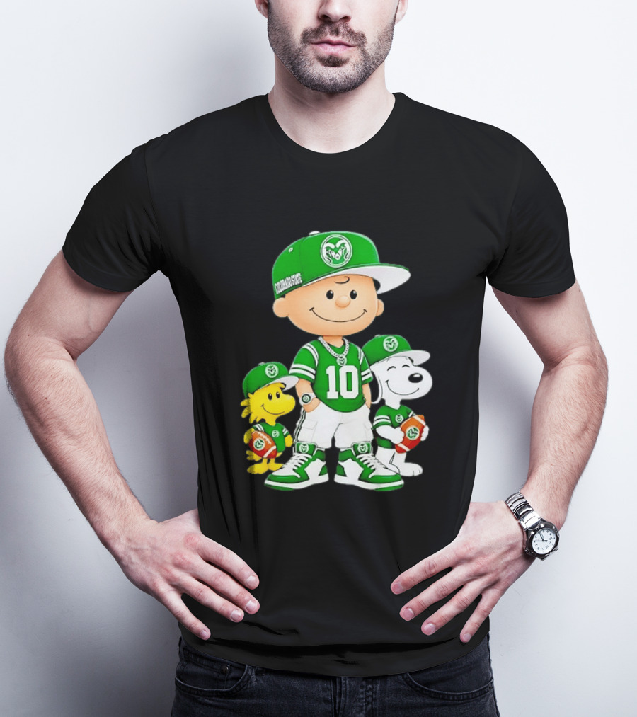 Colorado State Rams Charlie Brown Woodstock Snoopy Number 10 Football Fans T-Shirt